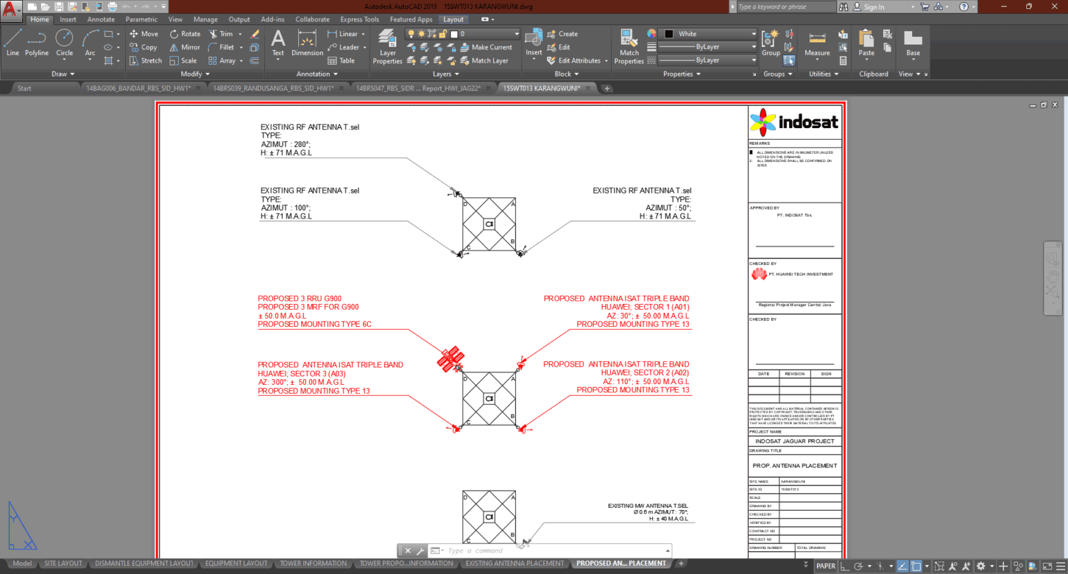 Denah dan Gambar CAD Tower BTS_15SWT013 KARANGWUNI | Sipilpedia