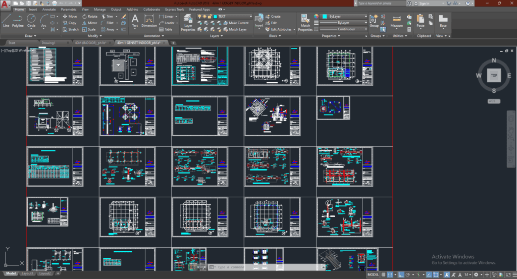 Denah dan Gambar CAD Telecom Tower Construction_40m 1 GENSET INDOOR ...