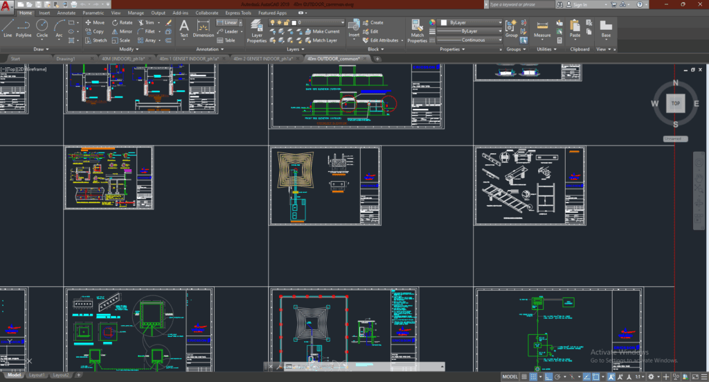 Denah dan Gambar CAD Telecom Tower Construction_40m OUTDOOR_common ...