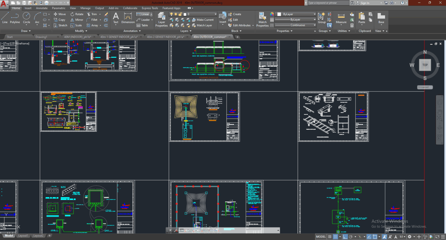 Denah dan Gambar CAD Telecom Tower Construction_40m OUTDOOR_common ...