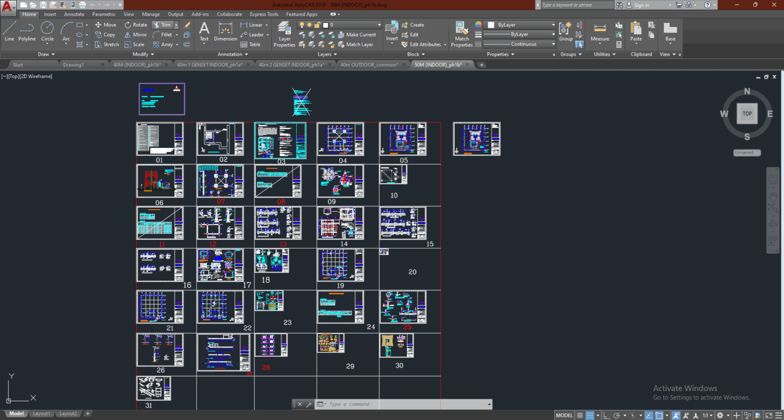 Denah dan Gambar CAD Telecom Tower Construction_50M (INDOOR)_ph1b ...