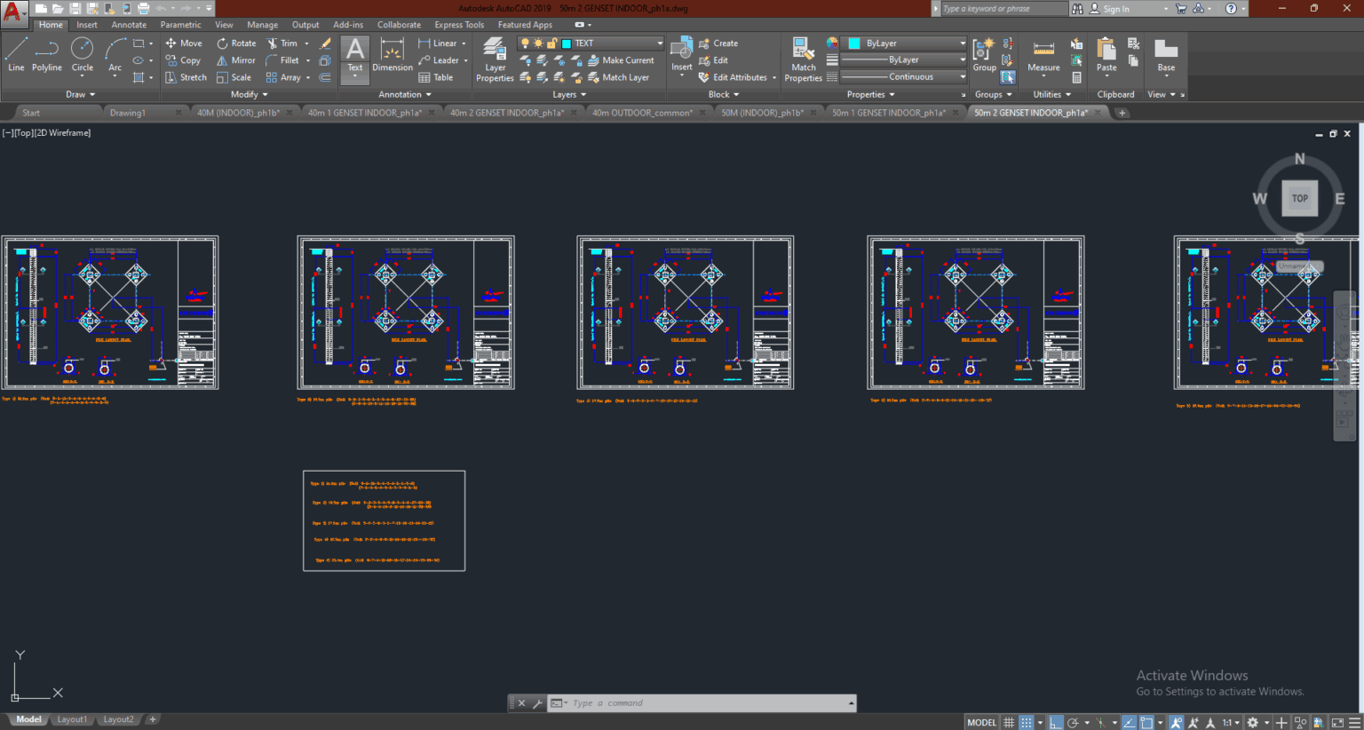 Denah dan Gambar CAD Telecom Tower Construction_50m 2 GENSET INDOOR ...