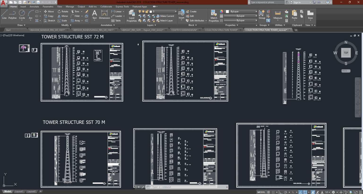 Denah dan Gambar CAD Tower BTS_COLECTION STRUCTURE TOWER_recover ...