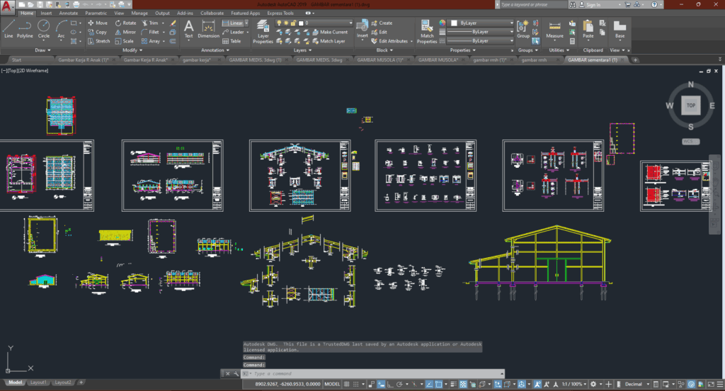 Denah dan Gambar CAD_Gambar Kerja Bangunan_GAMBAR sementara1 | Sipilpedia