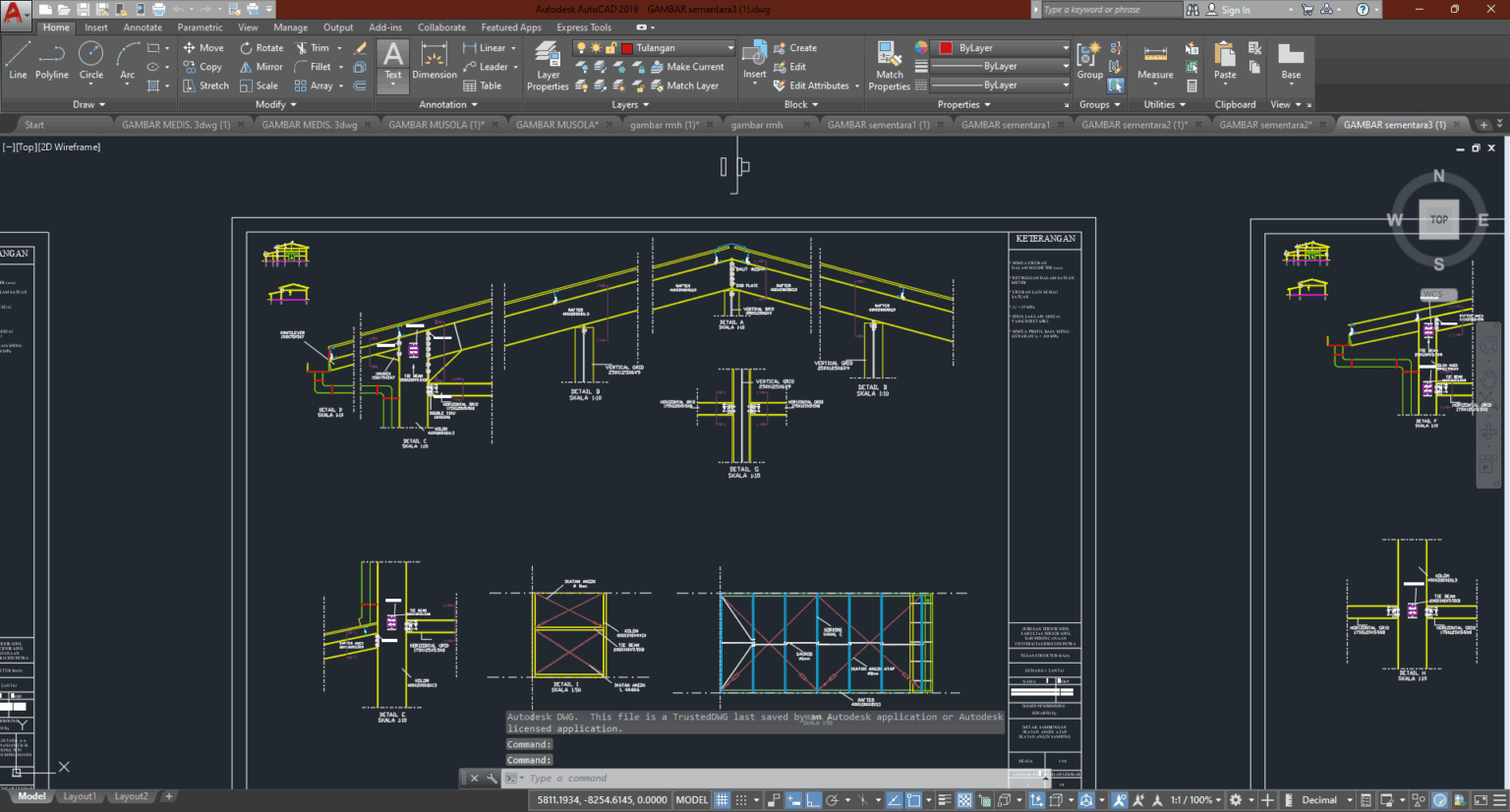 Denah dan Gambar CAD_Gambar Kerja Bangunan_GAMBAR sementara3 | Sipilpedia
