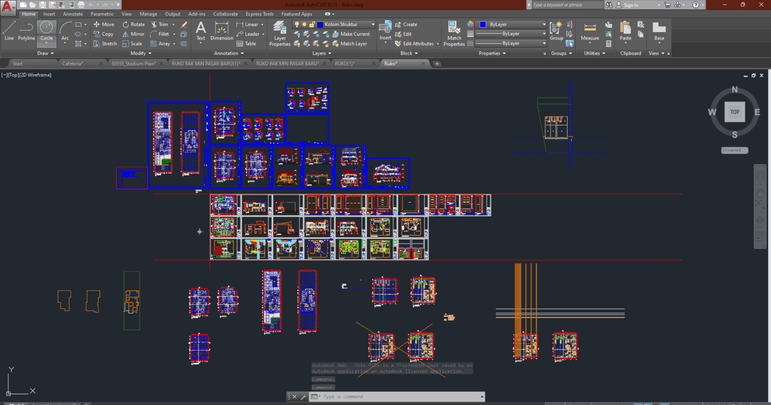Denah dan Gambar CAD Ruko | Sipilpedia