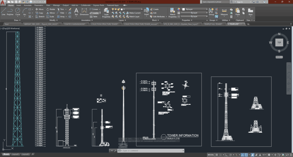 Denah dan Gambar CAD Tower BTS_X TEMPLATE | Sipilpedia
