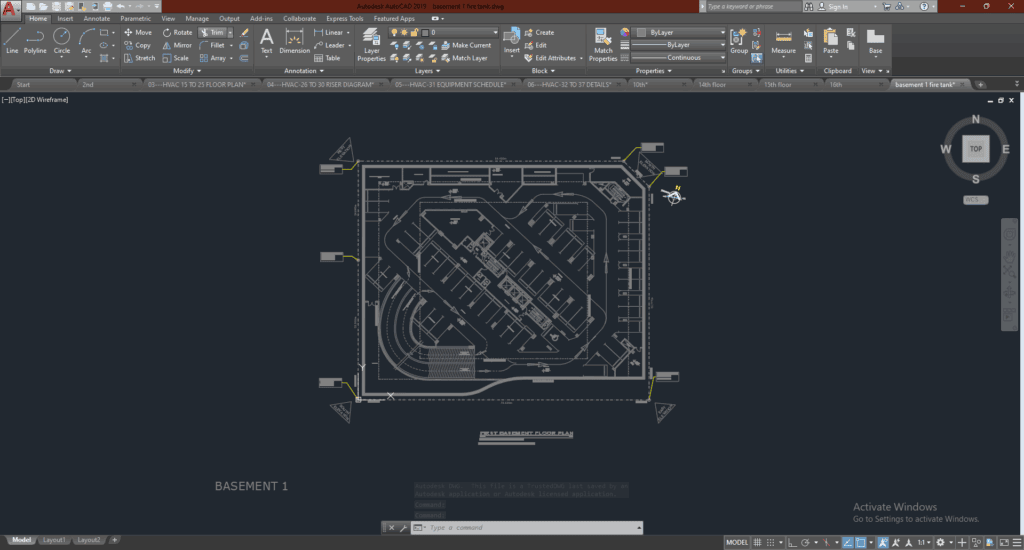 Denah dan Gambar CAD Residential Tower_basement 1 fire tank | Sipilpedia