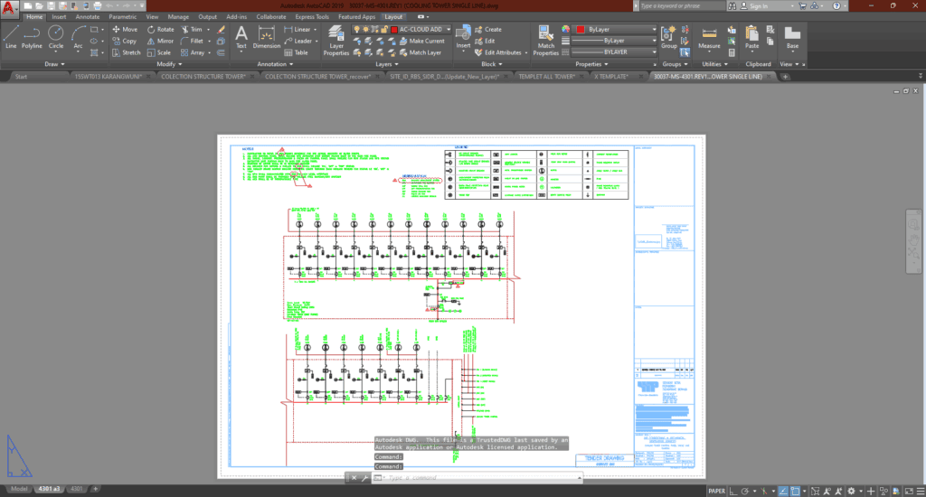 Denah dan Gambar CAD Tower_30037-MS-4301.REV1 (COOLING TOWER SINGLE ...