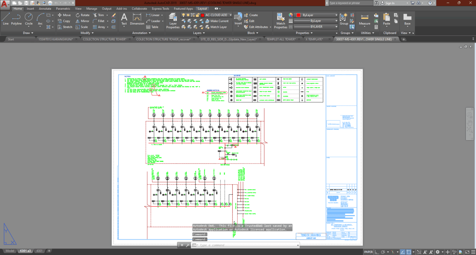 Denah dan Gambar CAD Tower_30037-MS-4301.REV1 (COOLING TOWER SINGLE ...