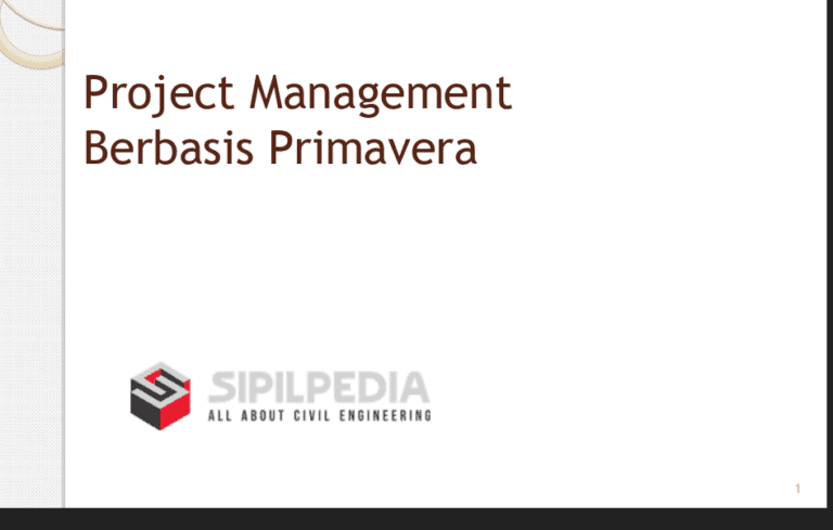 Modul Primavera – Project Management Berbasis Primavera | Sipilpedia
