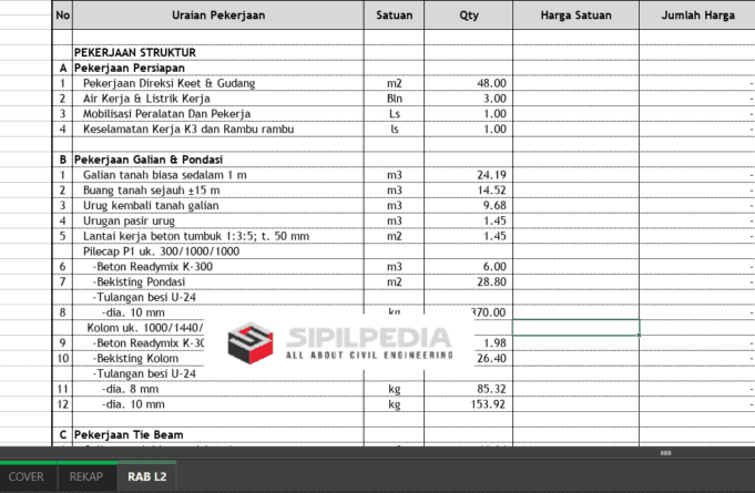 RAB Gudang | Sipilpedia