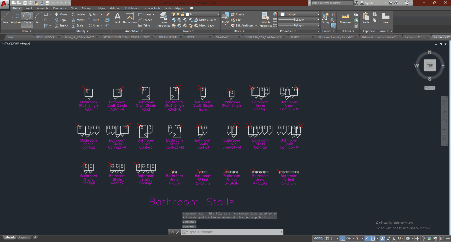 Denah dan Gambar CAD_Simbol, Notasi Arsitektur dan Block Lib-Furnitur ...
