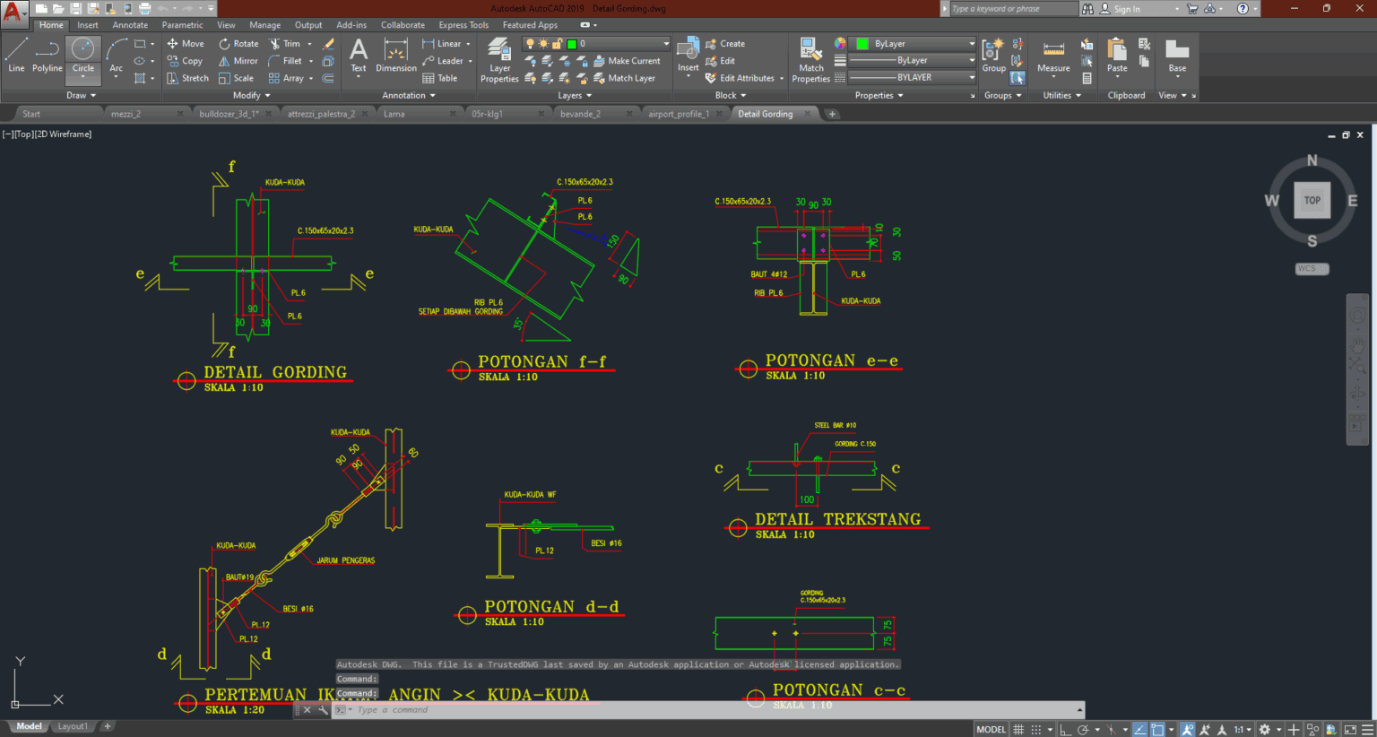 GAMBAR AUTOCAD_Detailing CAD_Detail Bangunan Baja | Sipilpedia
