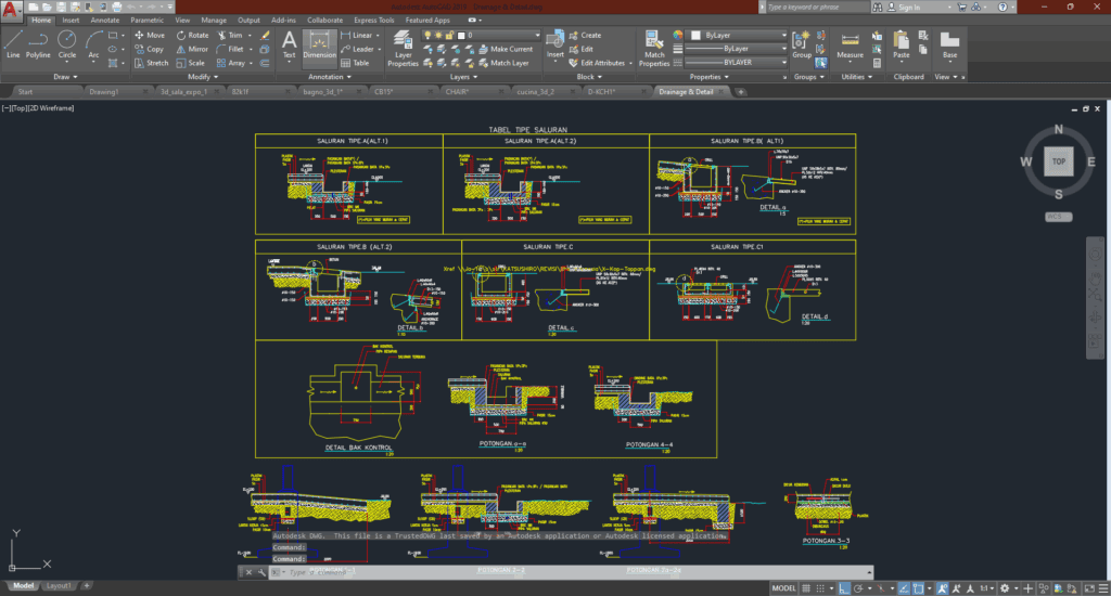 GAMBAR AUTOCAD_Detailing CAD_Detail Drainase | Sipilpedia