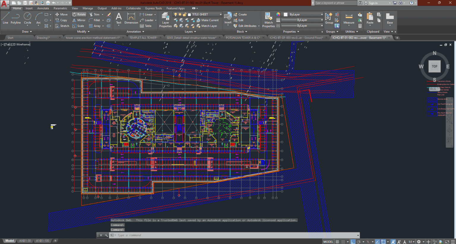 Denah dan Gambar CAD Tower_ICHQ-BT-01-002 rev.01 (BanK Tower – Basement ...