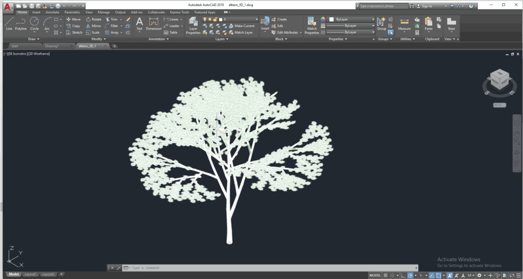 GAMBAR AUTOCAD_Detailing CAD_Detail Kumpulan pohon 3D | Sipilpedia