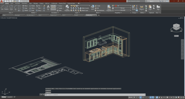GAMBAR AUTOCAD_Detailing CAD_Detail Kitchen 3D | Sipilpedia
