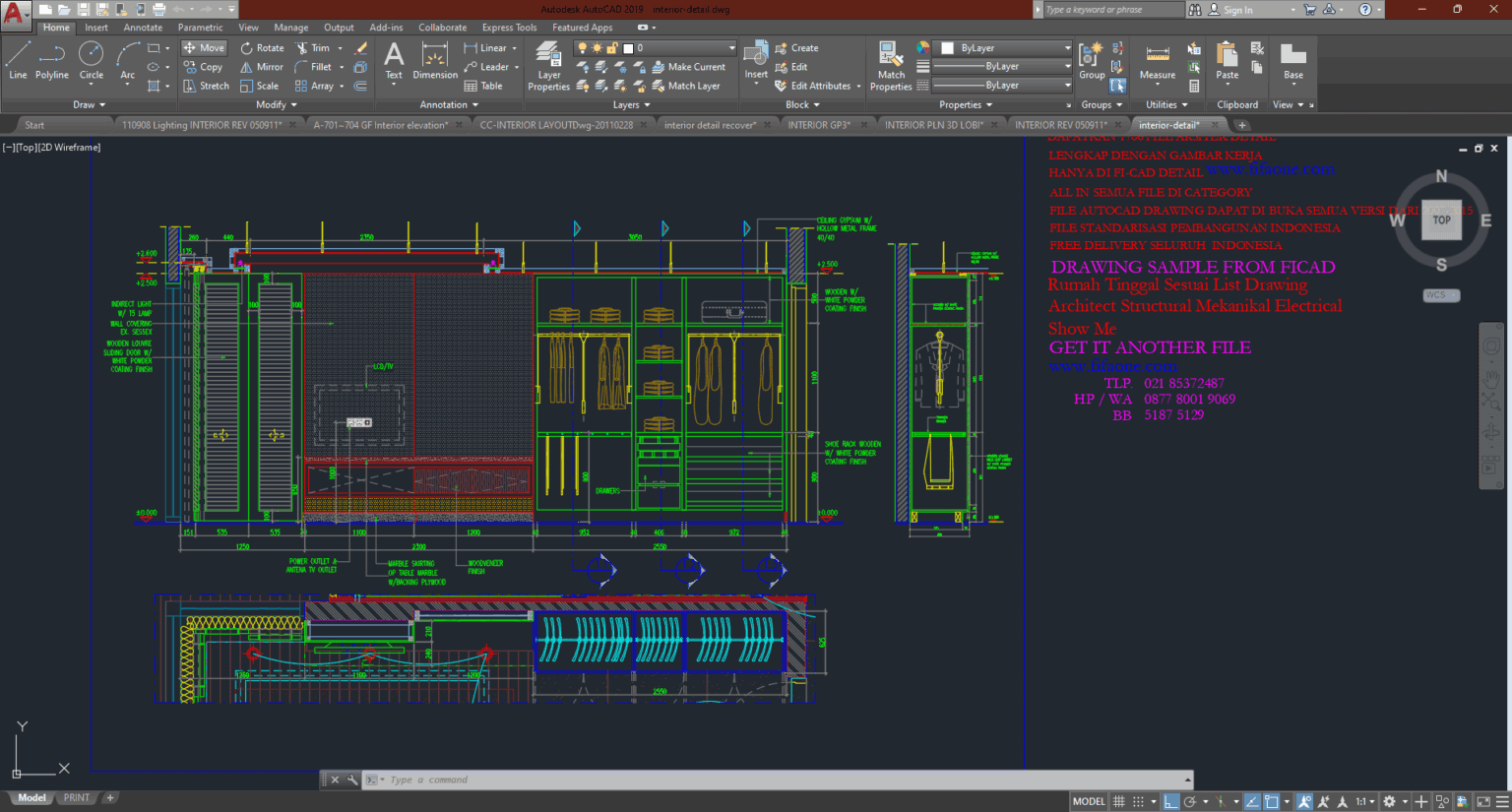 Denah dan Gambar CAD Interior_interior-detail | Sipilpedia