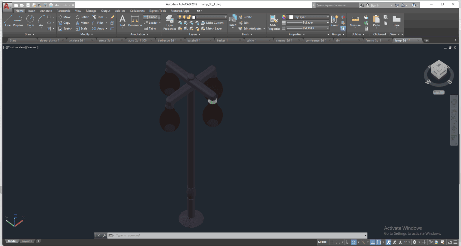 GAMBAR AUTOCAD_Detailing CAD_Detail Lampu taman 3D | Sipilpedia