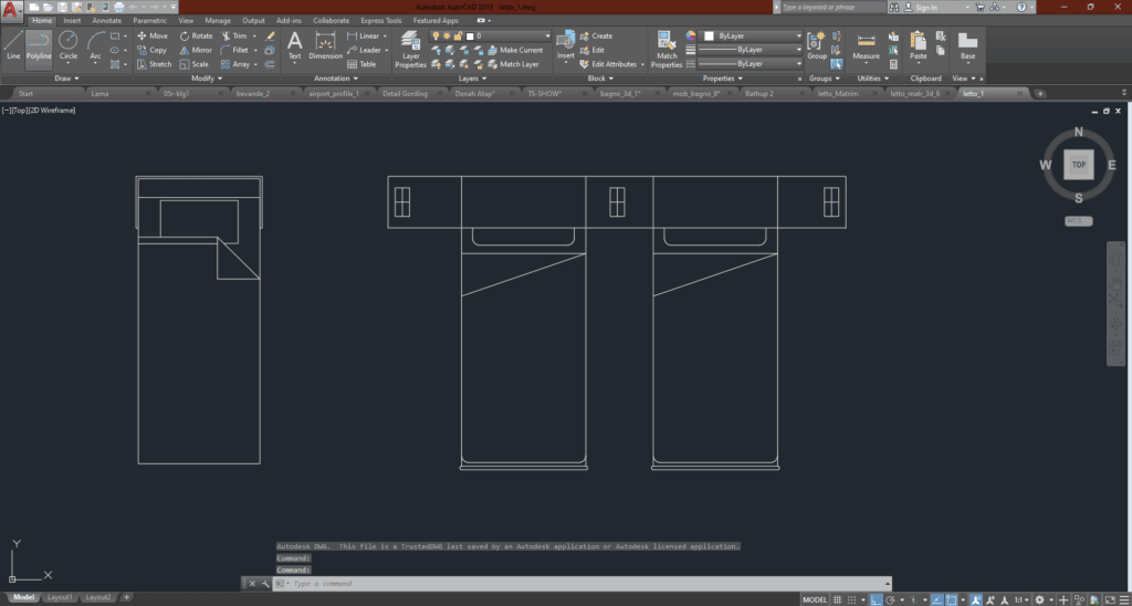 GAMBAR AUTOCAD_Detailing CAD_Detail Bed (single) 2D | Sipilpedia