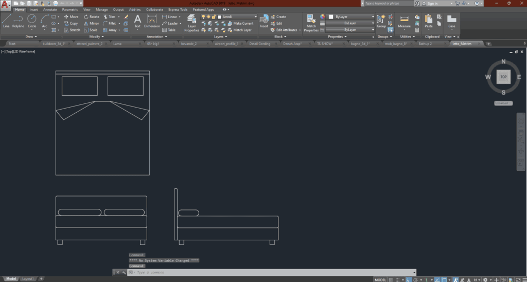 GAMBAR AUTOCAD_Detailing CAD_Detail Bed (double) 2D | Sipilpedia