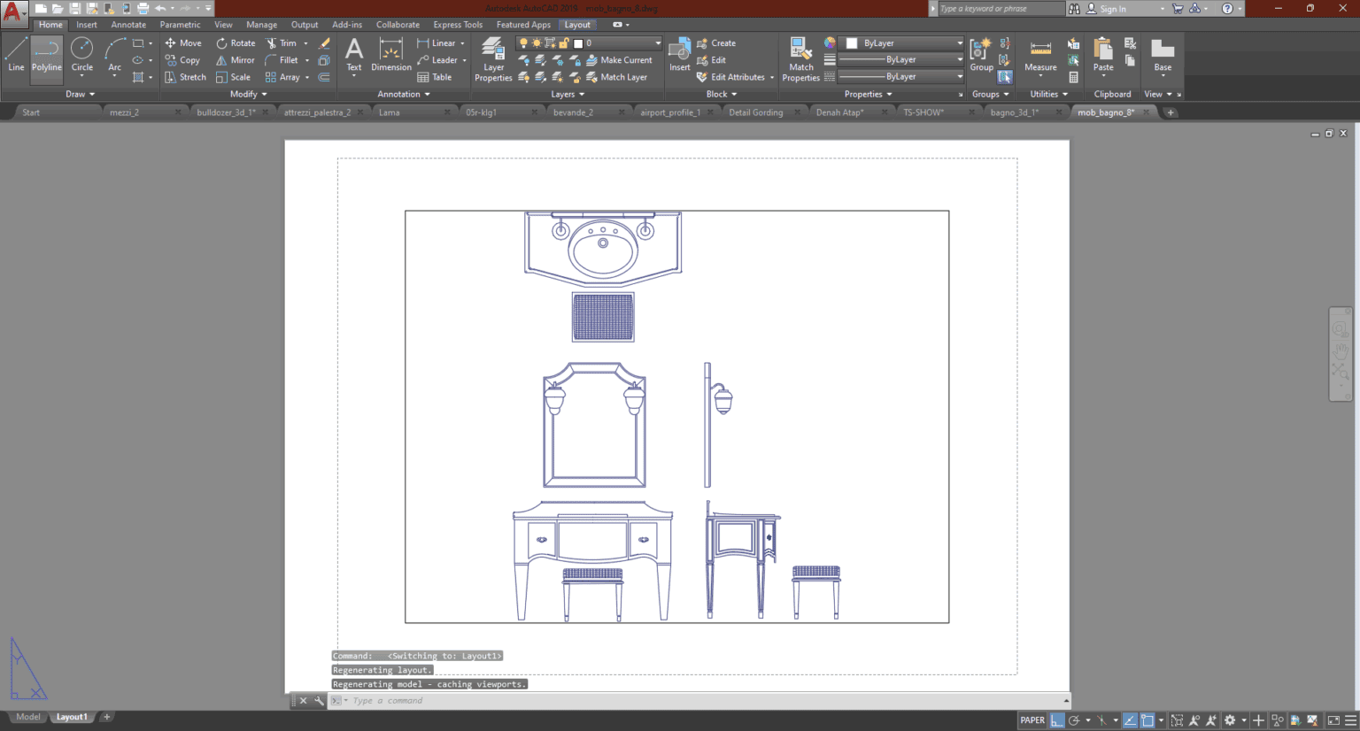 GAMBAR AUTOCAD_Detailing CAD_Detail Bath Furniture 2D | Sipilpedia