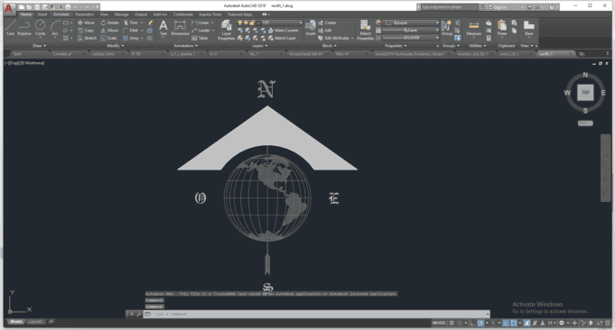 GAMBAR AUTOCAD_Detailing CAD_Detailing Simbol Kompas 2D | Sipilpedia