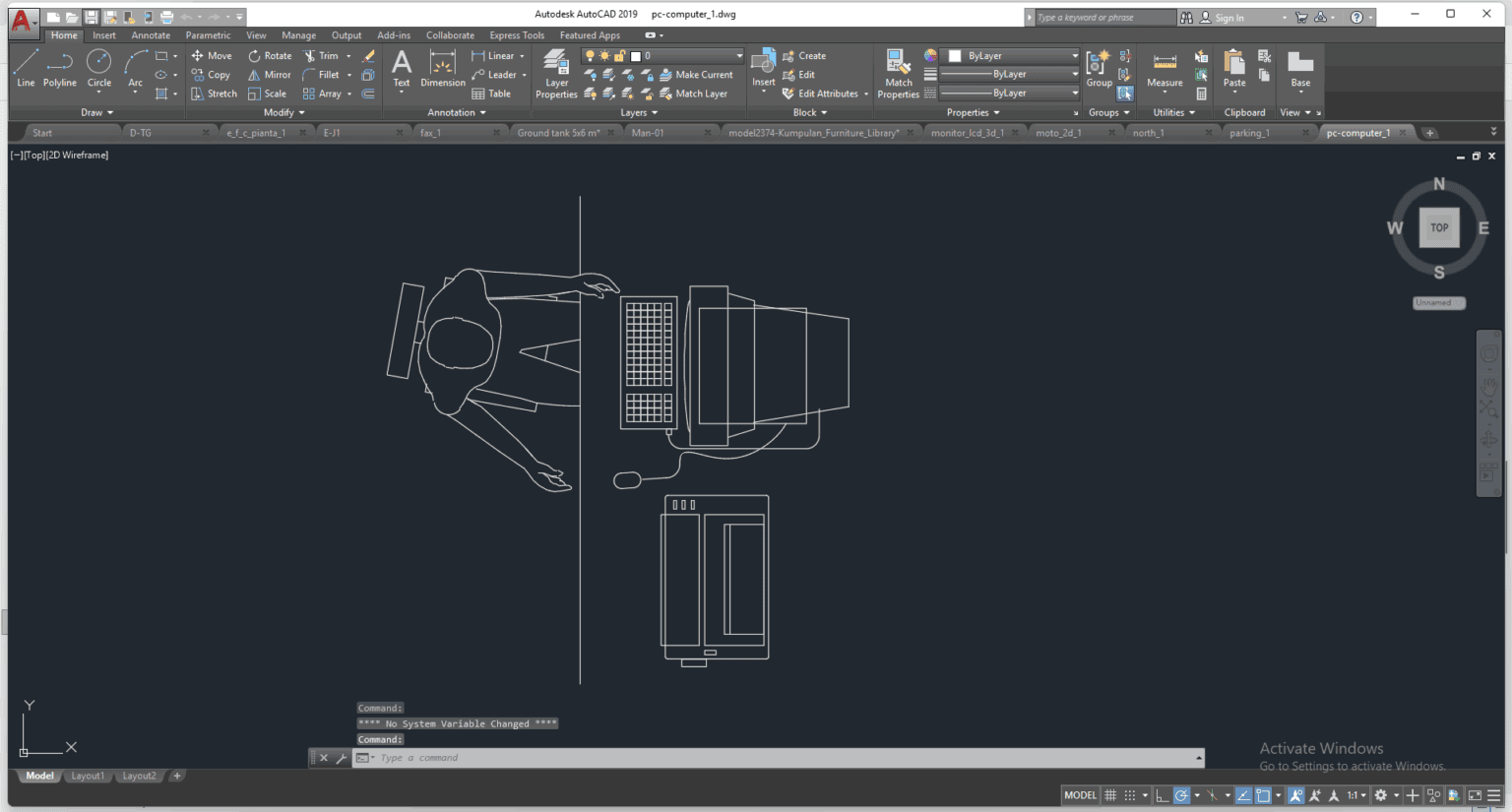 GAMBAR AUTOCAD_Detailing CAD_Detailing Pc Komputer 2D | Sipilpedia