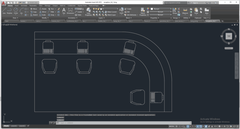 GAMBAR AUTOCAD_Detailing CAD_Detail Meja recepcionis 2D | Sipilpedia