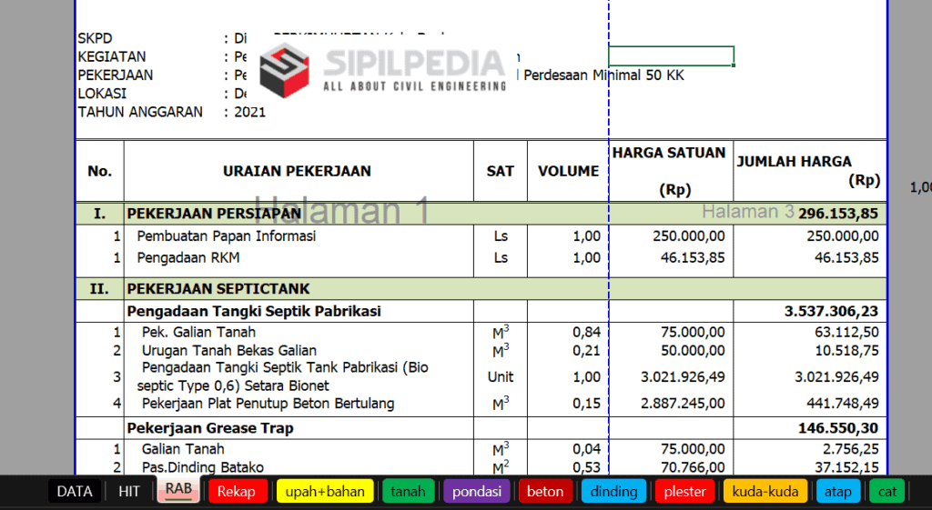 RAB TANGKI SAPTIC | Sipilpedia