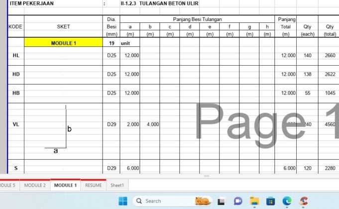 Bar Bending Schedule | Sipilpedia
