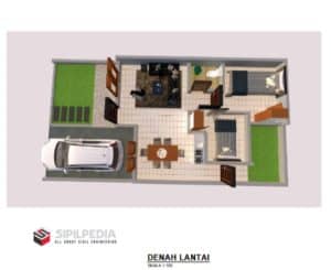 Gambar Rumah Lengkap_Gambar Konsep Rumah Tinggal 1 Lantai Ukuran 6×12 ...
